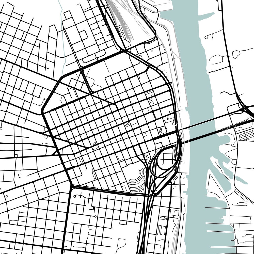 Mobile Alabama City Map Print Street Map Art Mobile Map | Etsy
