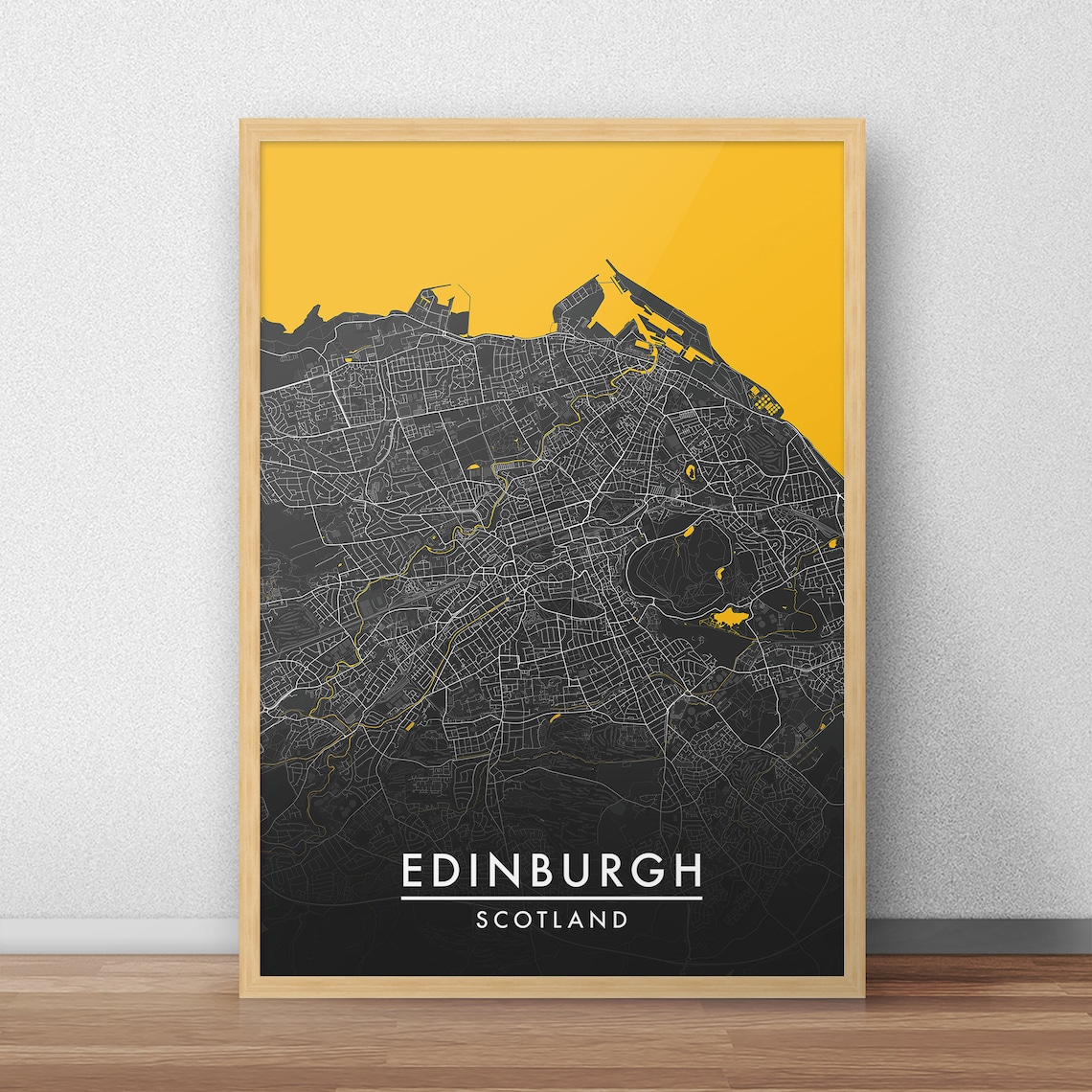 Edinburgh City Map Print Street Map Art Edinburgh Map | Etsy