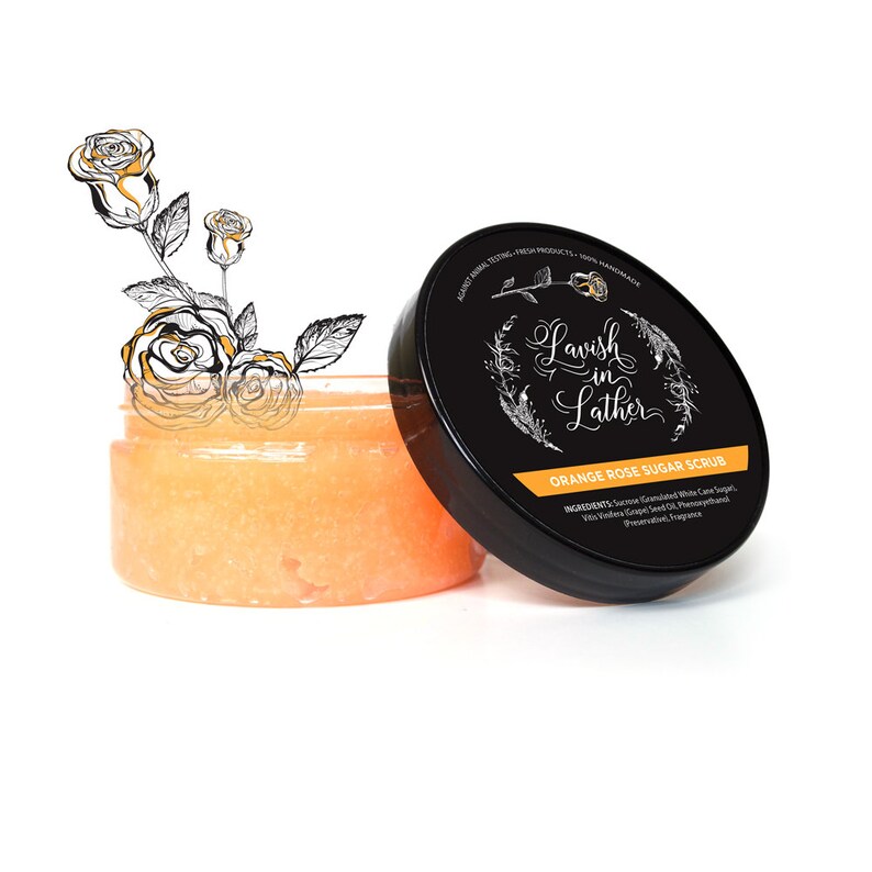 Orange Rose Sugar Scrub Handcrafted Scrub, Exfoliating Scrub, Natural ...