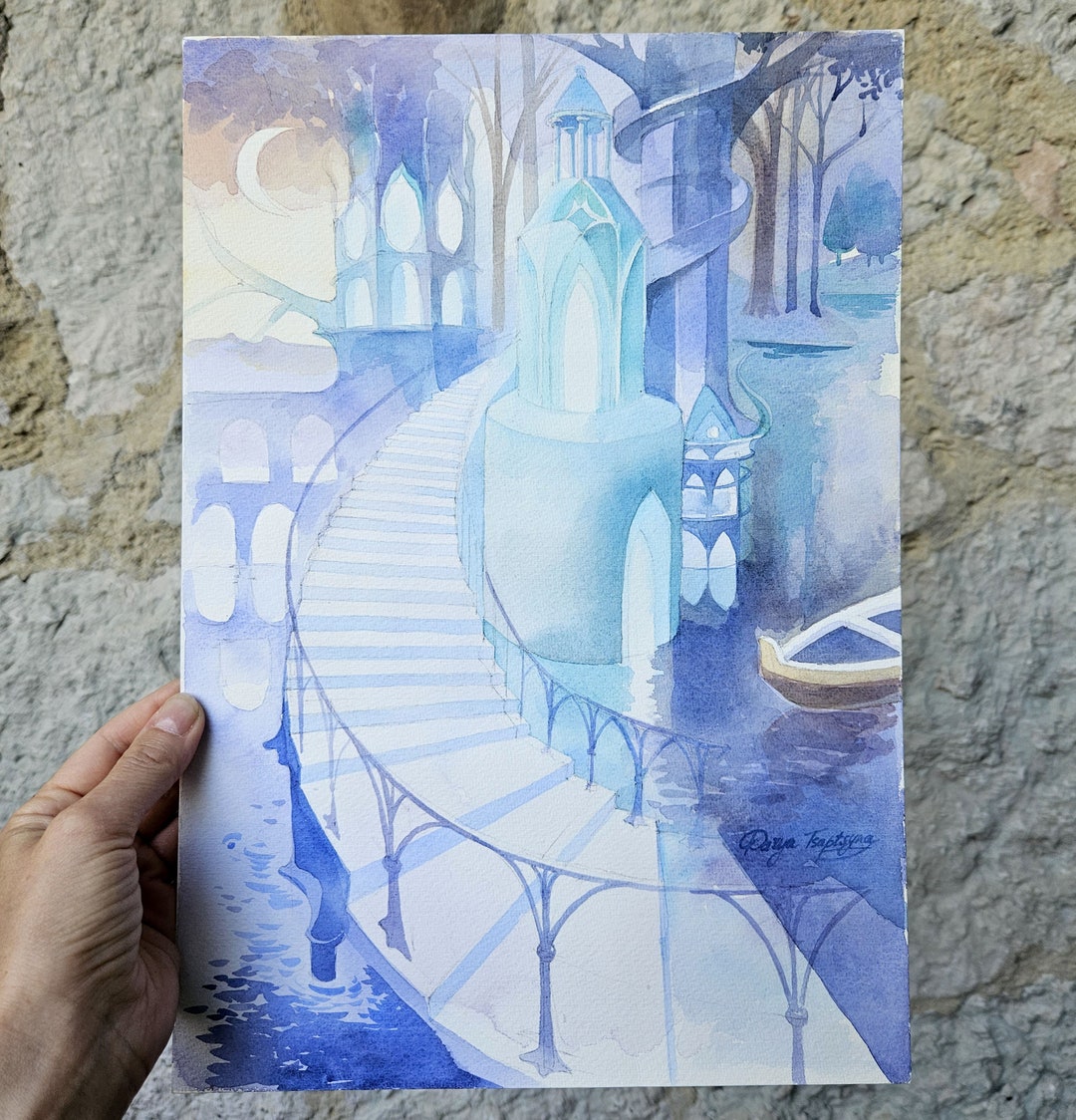 FAIRY WALL ART Elfic Forest Watercolor Painting - Etsy