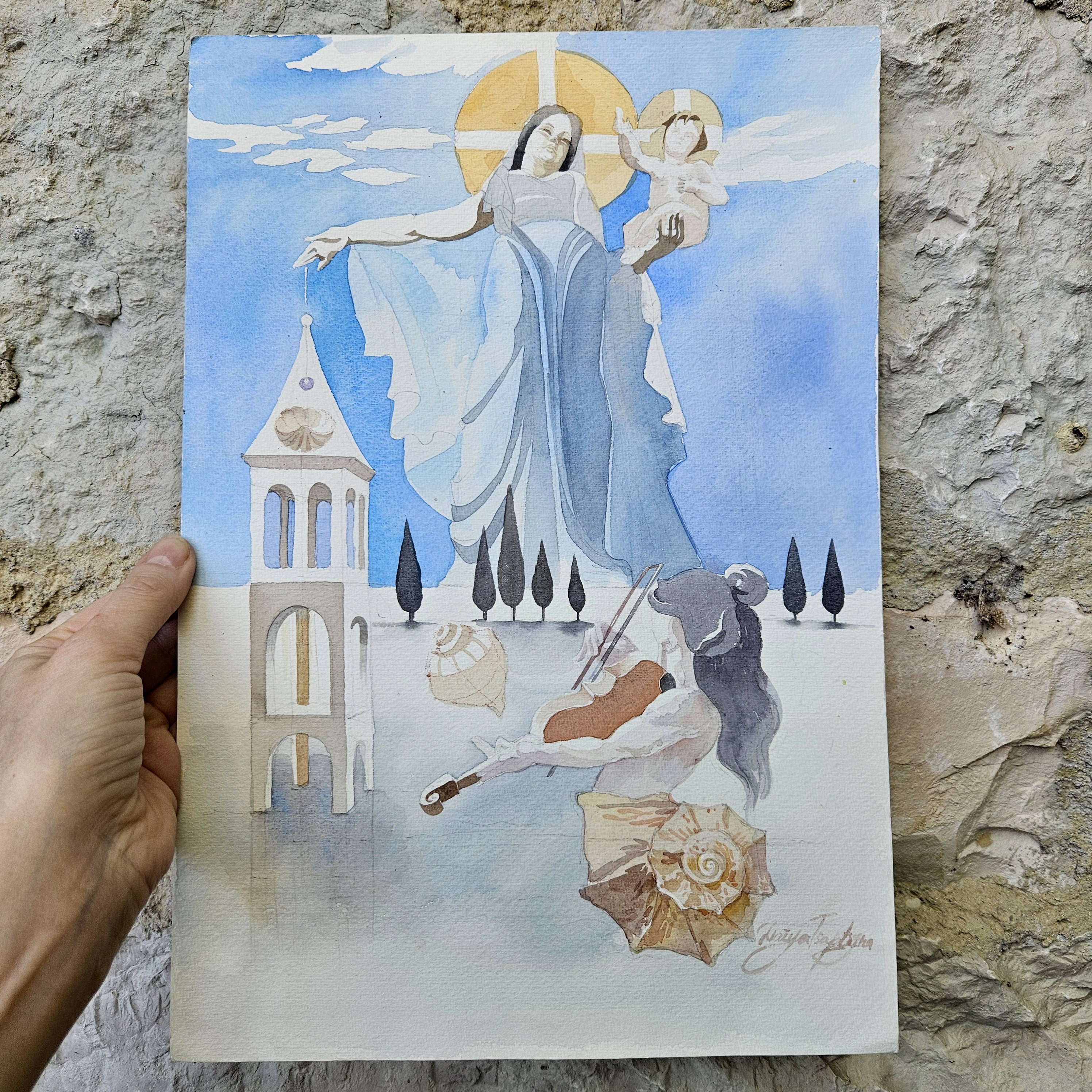 VIRGIN MARY WATERCOLOR Original Painting - Etsy