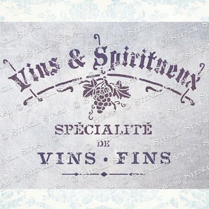 STENCIL 'wines & Spirits', Vintage French Script, Furniture, Signs ...