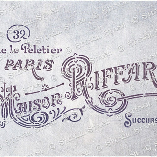 STENCIL 'chateau' Paris Vintage French Script - Etsy