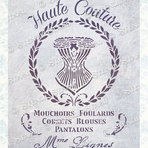 STENCIL 'parisienne Perfume' Vintage French Script | Etsy