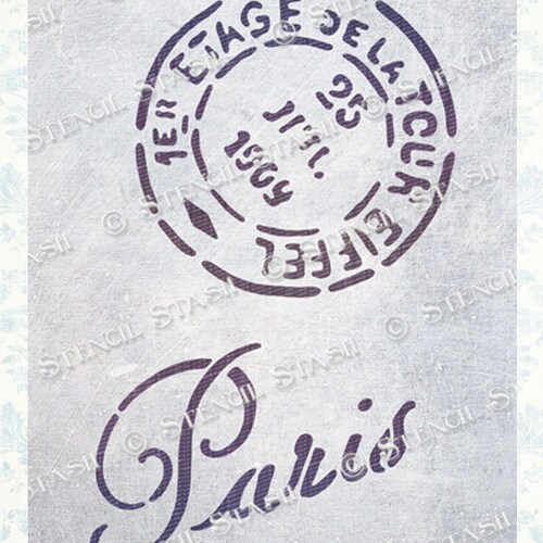 STENCIL 'chateau' Paris Vintage French Script - Etsy