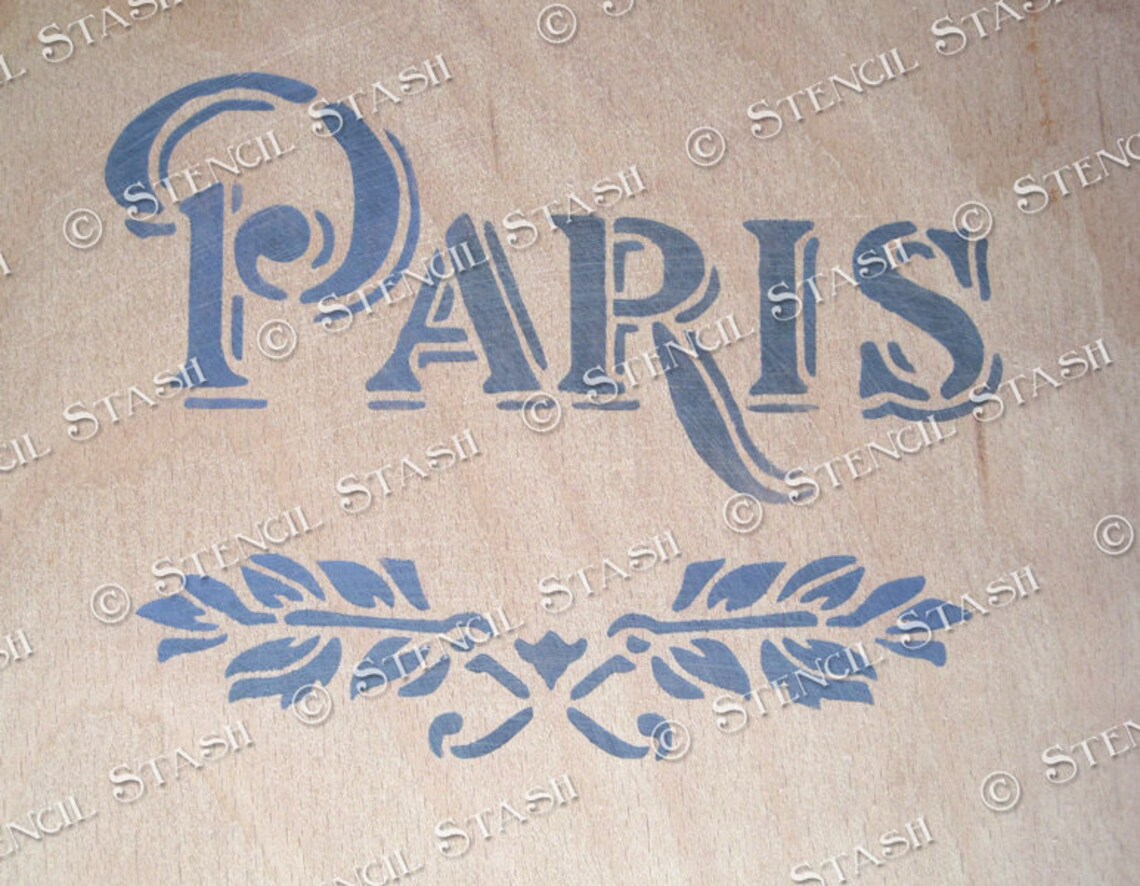 STENCIL 'paris' Vintage French Script, Furniture, Shabby Chic, Crafts ...