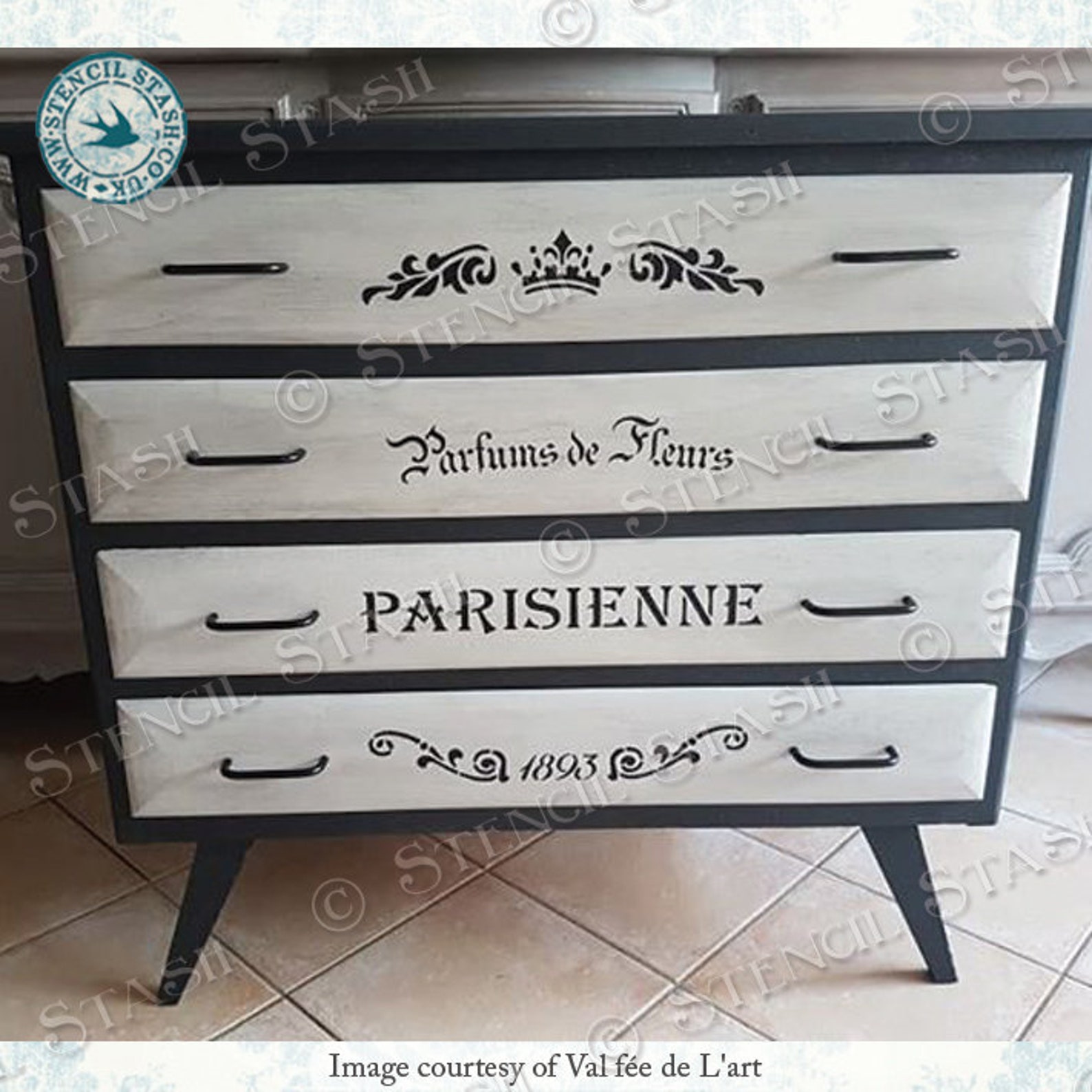 STENCIL 'parisienne Perfume' Vintage French Script - Etsy UK