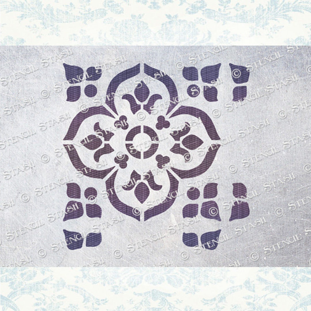STENCIL 'tile Azrou' 4 Sizes, Moroccan Furniture, Wall, Floor, Plaster ...