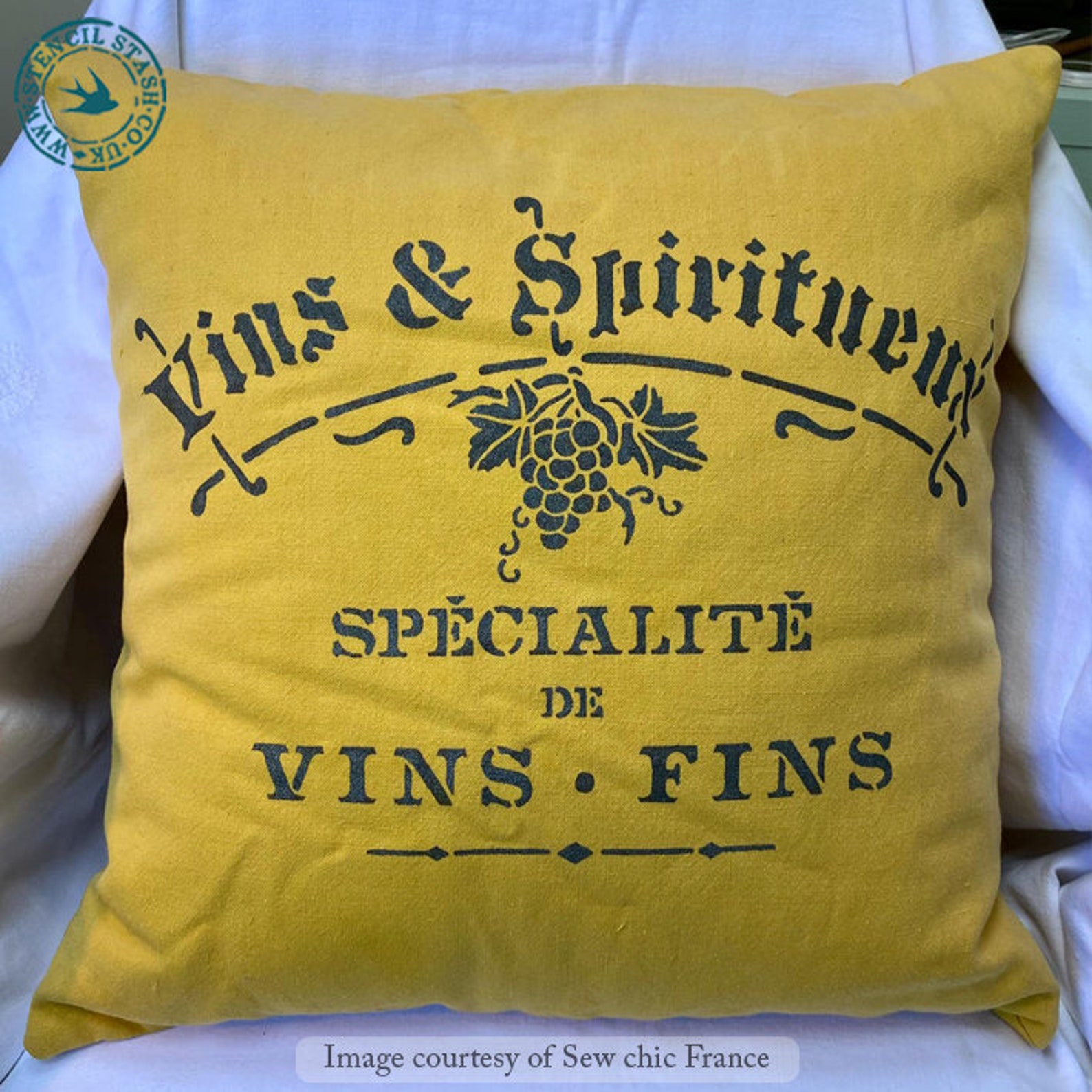 STENCIL 'wines & Spirits' Vintage French Script - Etsy