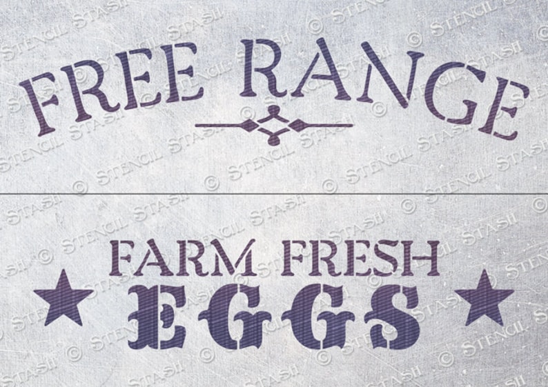 STENCIL 'free Range Eggs' Rustic Sign Kitchen - Etsy
