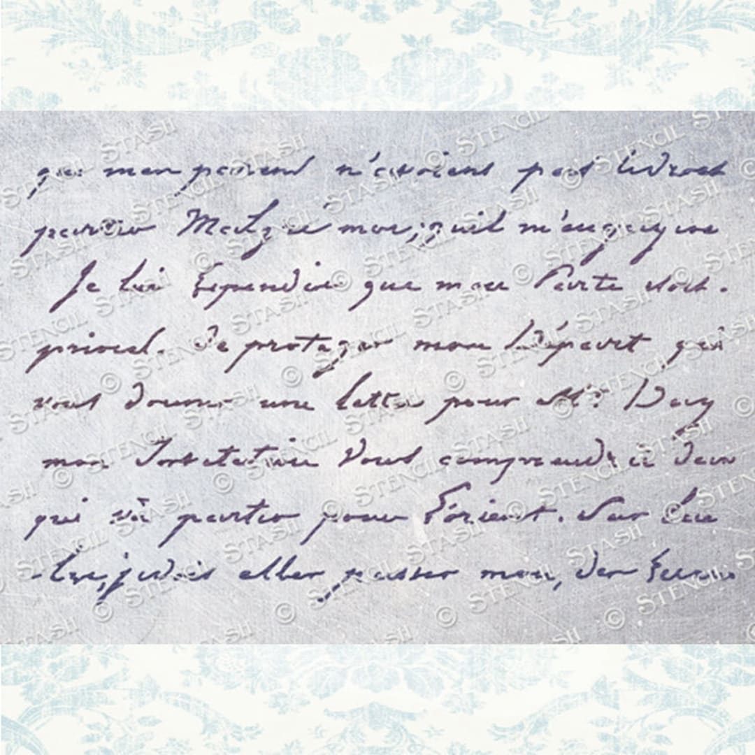 STENCIL 'french Script' Chic Vintage Letter, Furniture, Home Decor ...