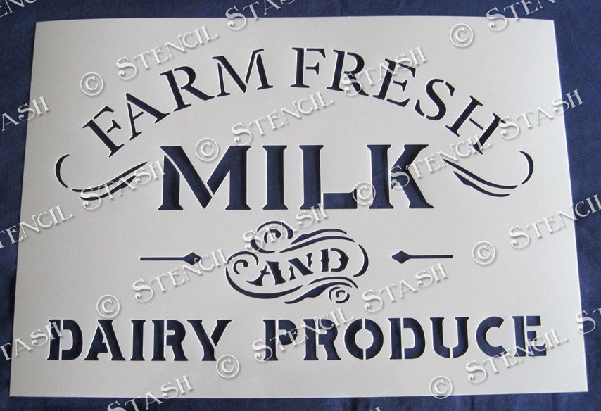 STENCIL 'farm Fresh Milk', Rustic Sign, Country, Dairy, Furniture ...