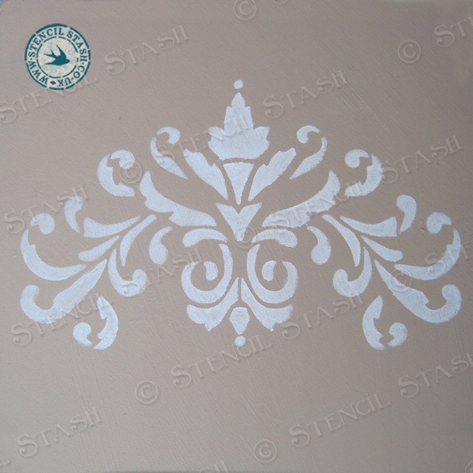 STENCIL 'flourish Freya' X2 Damask Scrolls, Floral Chic, Furniture ...