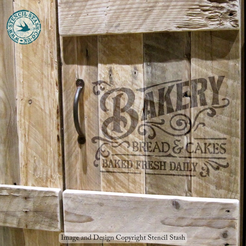 STENCIL 'Bakery' Rustic Sign Cafe Bread Cakes | Etsy