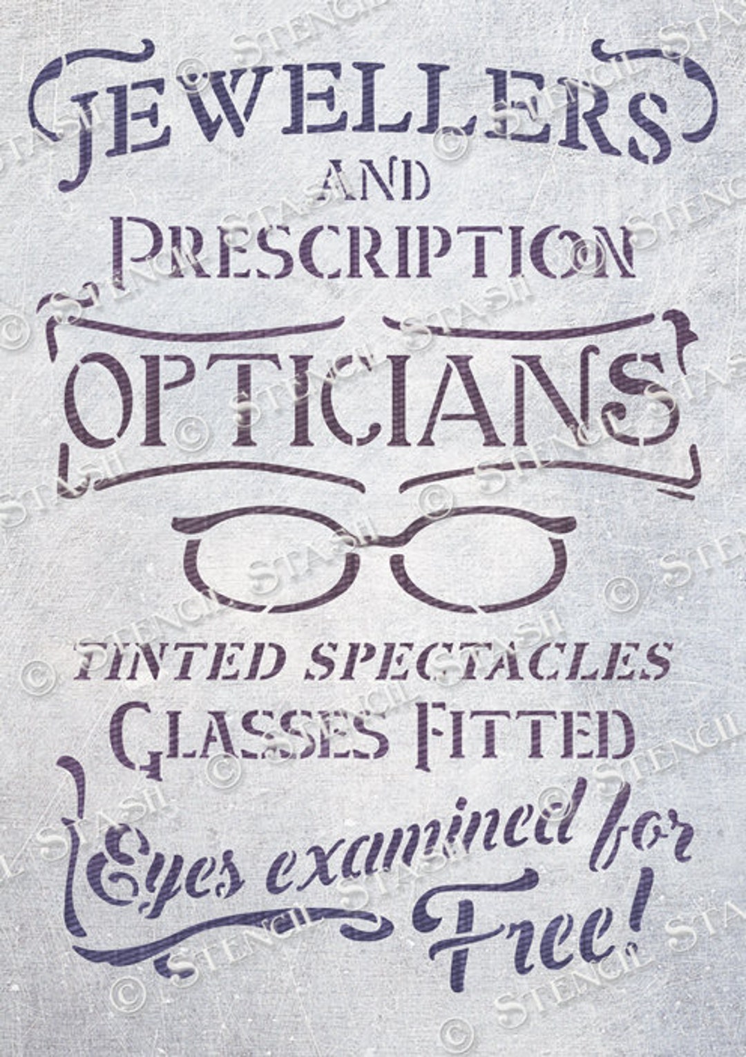 STENCIL 'jewellers and Opticians' Quirky Vintage Shop Sign, Furniture ...