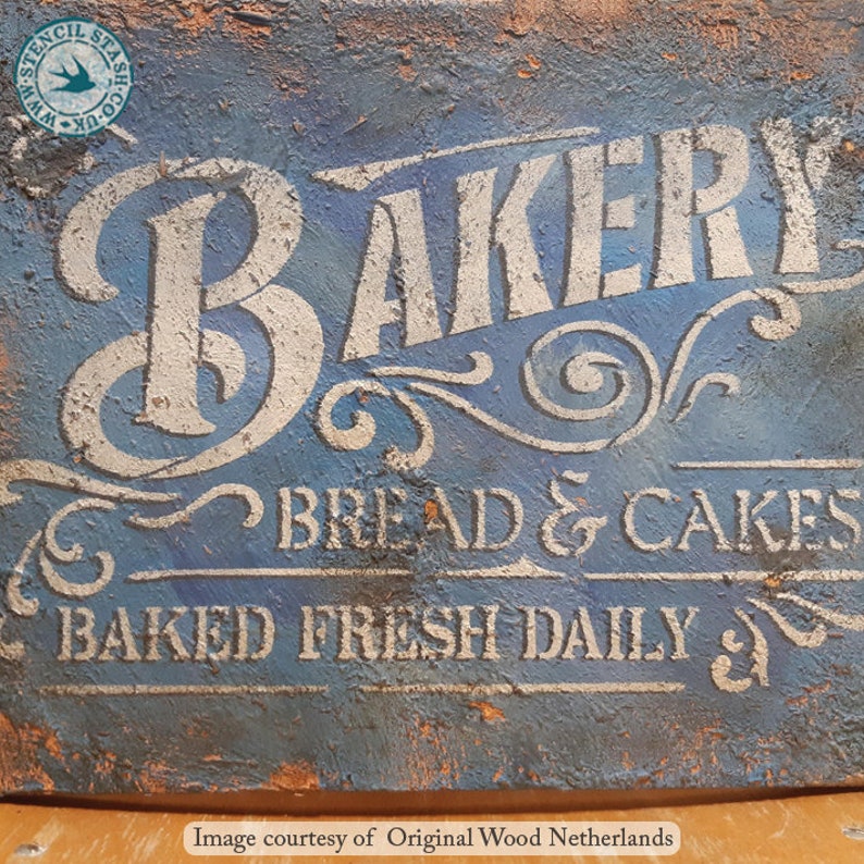 STENCIL 'Bakery' Rustic Sign Cafe Bread Cakes | Etsy