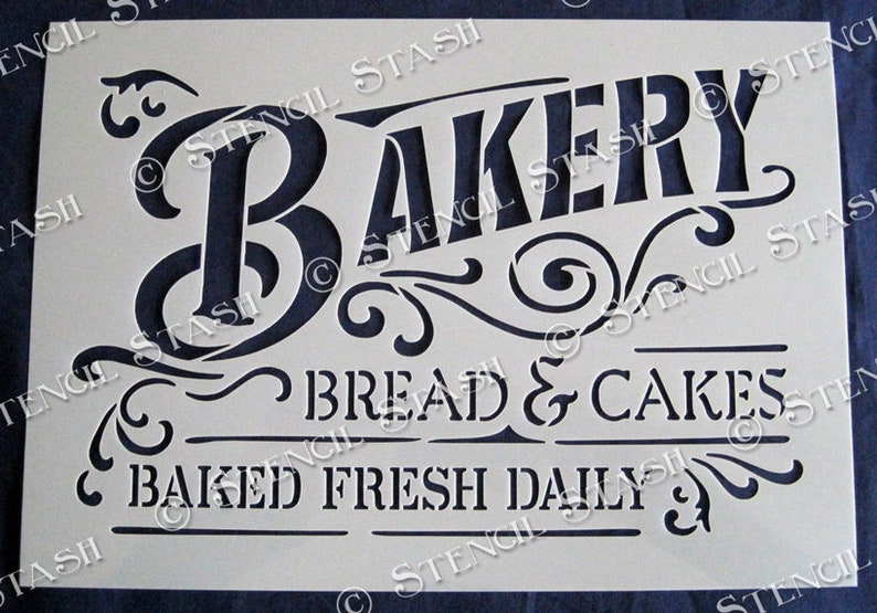 STENCIL 'Bakery' Rustic Sign Cafe Bread Cakes | Etsy