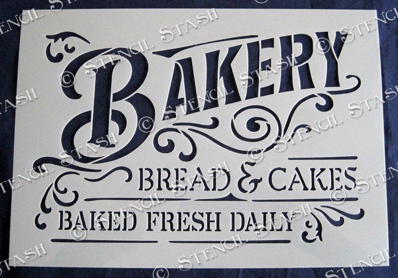 STENCIL 'Bakery' Rustic Sign Cafe Bread Cakes | Etsy