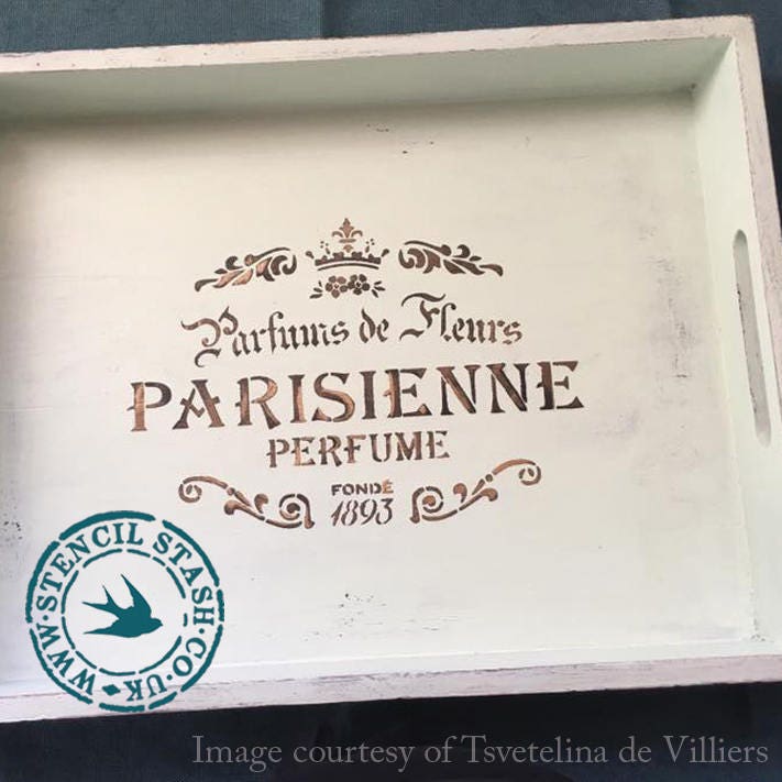STENCIL 'parisienne Perfume' Vintage French Script | Etsy UK