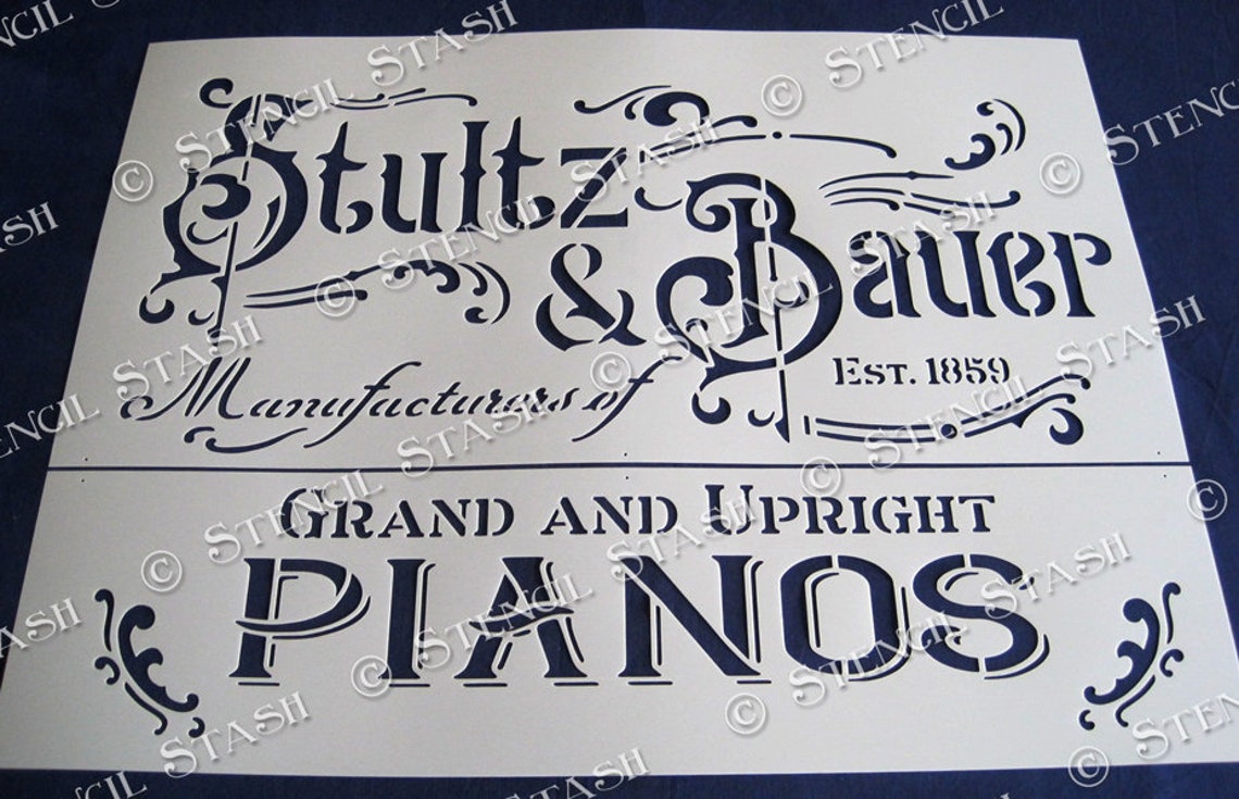 STENCIL 'grand Pianos' Vintage Music Sign Furniture - Etsy