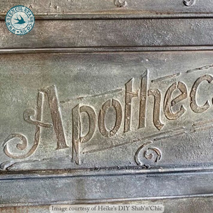 STENCIL 'apothecary' Vintage Store Shop Sign, Furniture, Home Decor ...