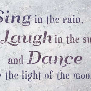 STENCIL 'sing, Laugh, Dance' Signs Crafts Home Decor Furniture ...