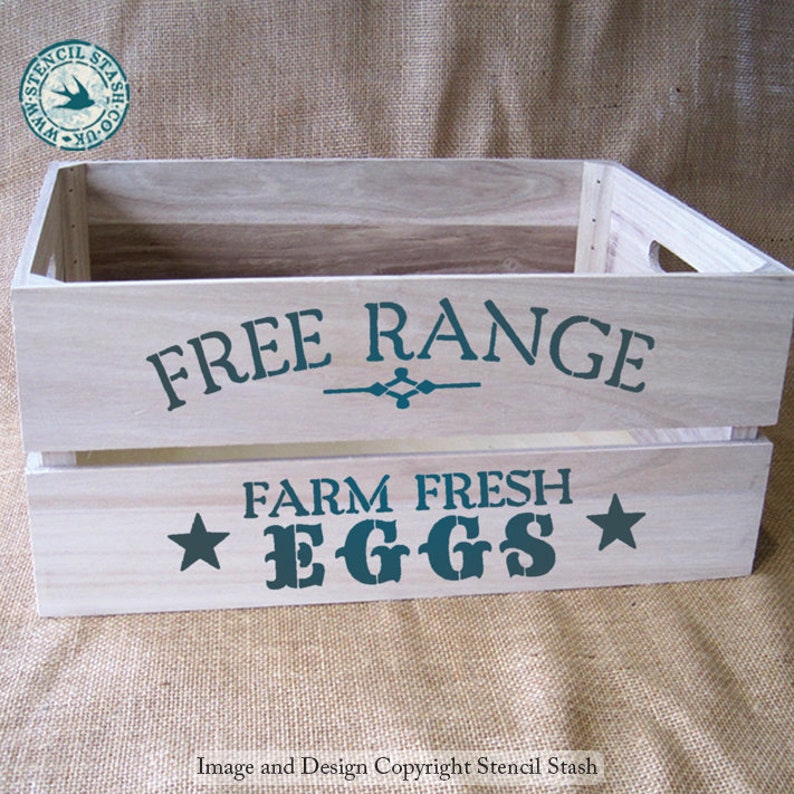 STENCIL 'free Range Eggs' Rustic Sign Kitchen - Etsy