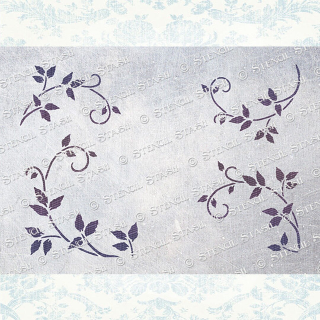 STENCIL 'trailing Leaf Corners' Furniture Floral - Etsy