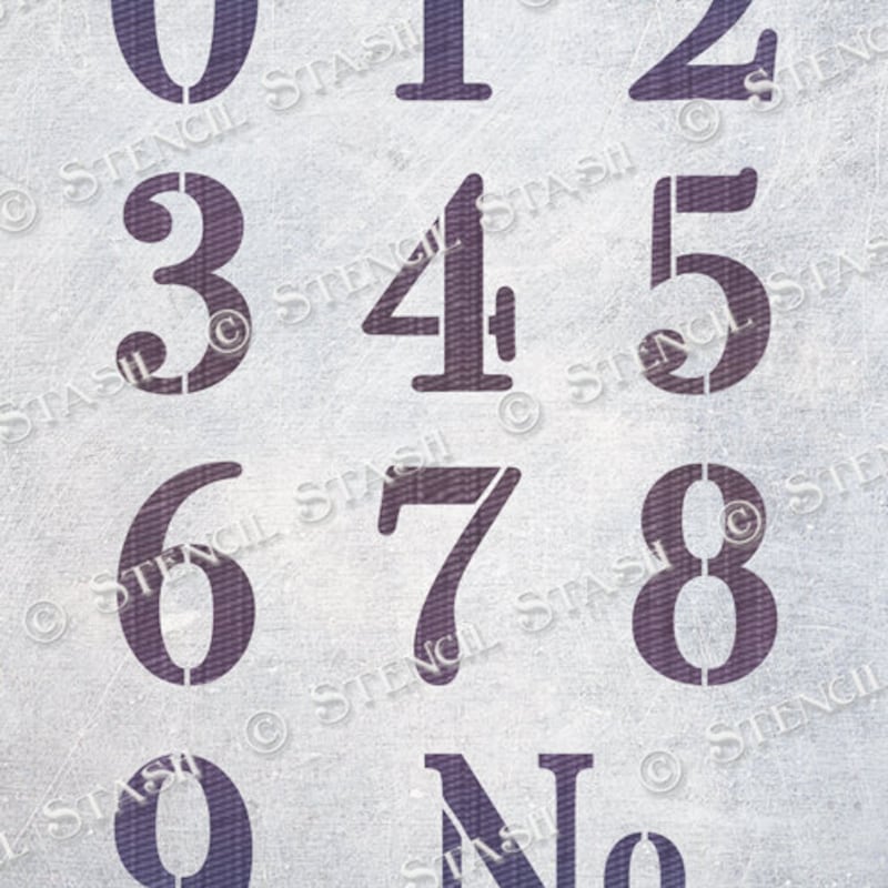 Stenciled Numbers - Etsy