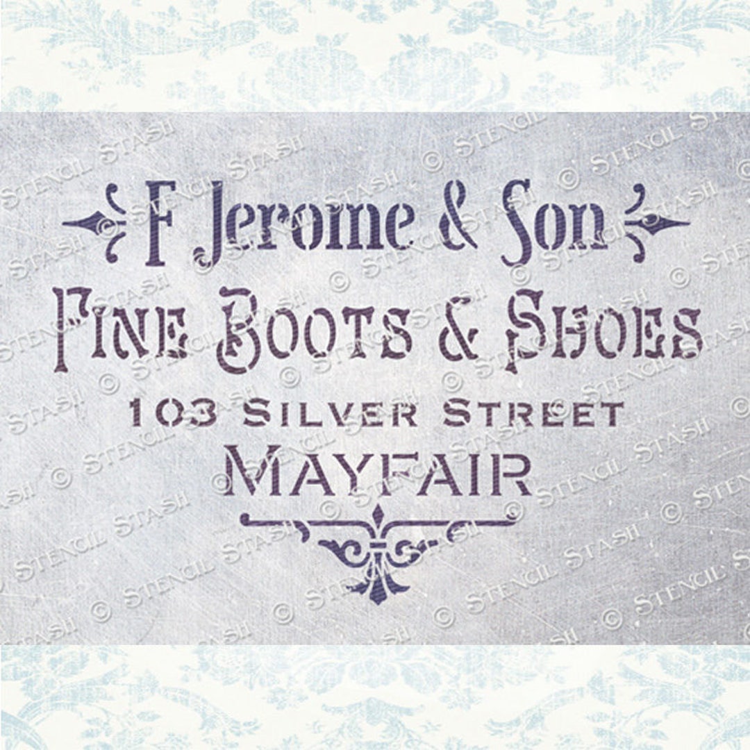 STENCIL 'boots & Shoes' London, Vintage English Industrial, Home Decor ...