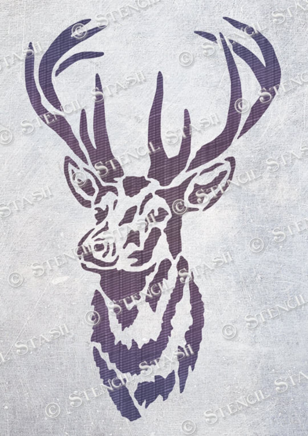 STENCIL 'stag Head' 4 Sizes Home Decor, Furniture, Wall, Fabric, Craft ...