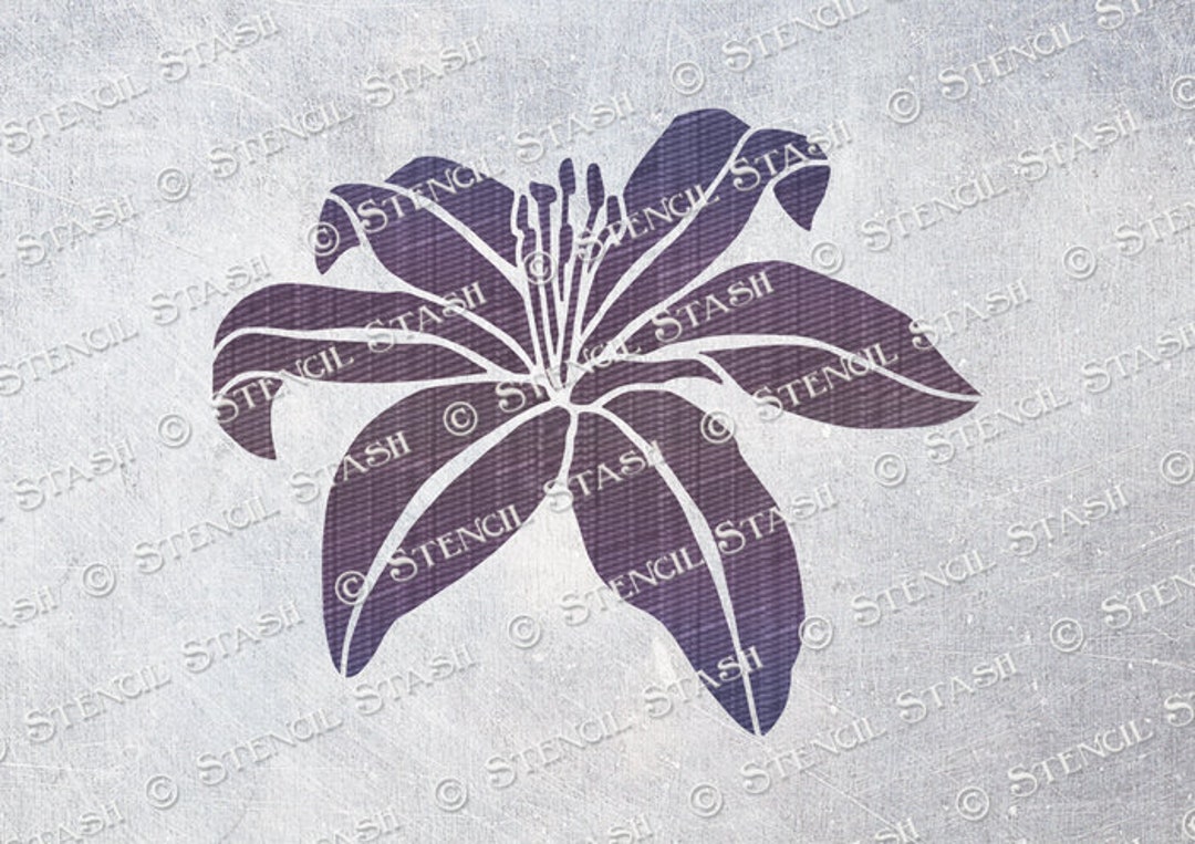 STENCIL 'single Lily' Large Flower Collection, Create Floral Designs ...