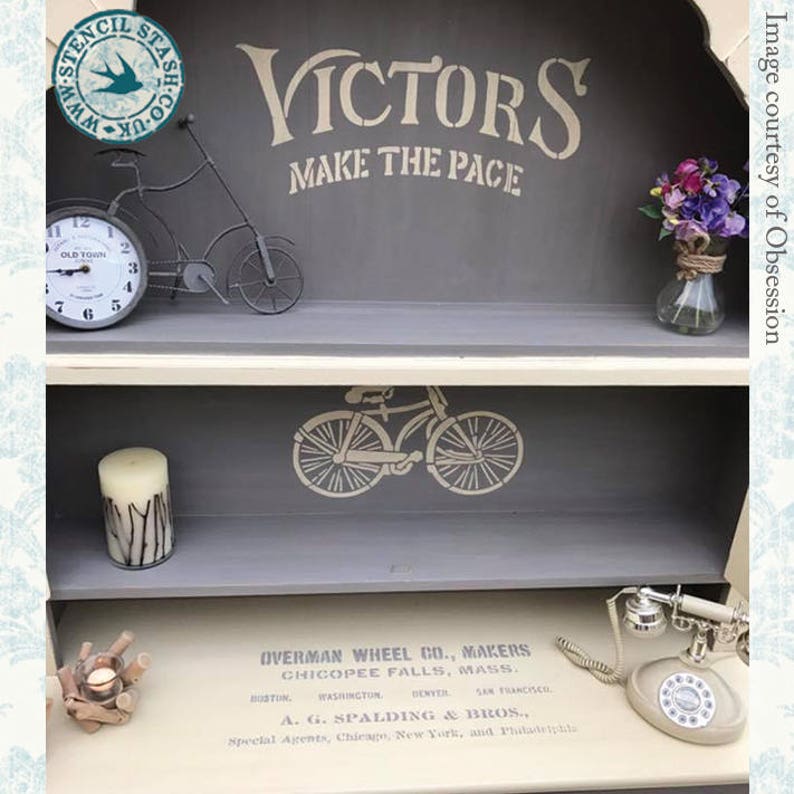 STENCIL 'bicycles' Vintage Victors Bike Advert, Label, Furniture ...