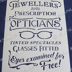 STENCIL 'jewellers and Opticians' Quirky Vintage Shop Sign, Furniture ...