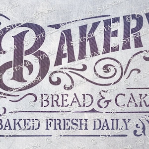 STENCIL 'bakery', Rustic Sign, Cafe, Bread, Cakes, Kitchen, Furniture ...