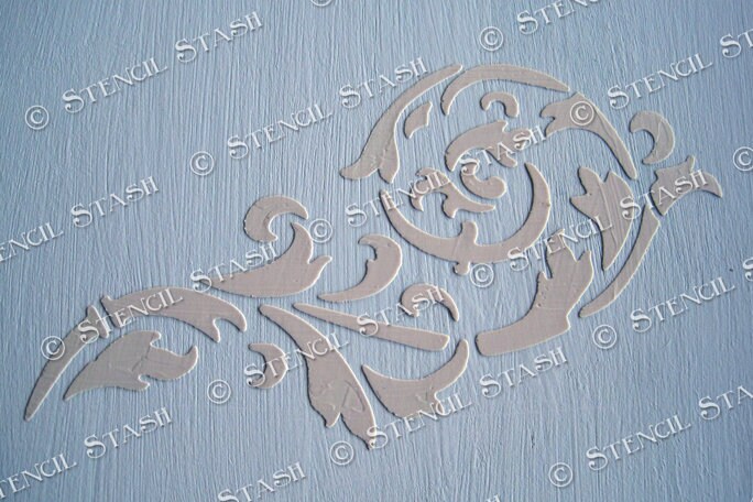 STENCIL 'Flourish Chloe' x2 Damask Scrolls Swirls | Etsy