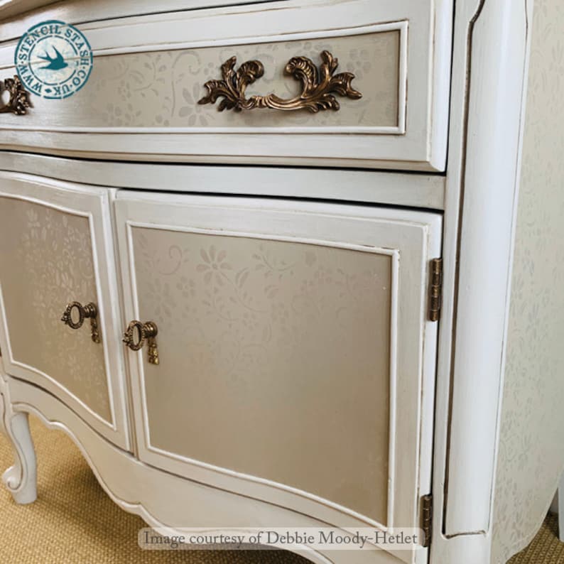 STENCIL 'meadow Flowers Repeat Pattern' Furniture, Plaster, Home Decor ...