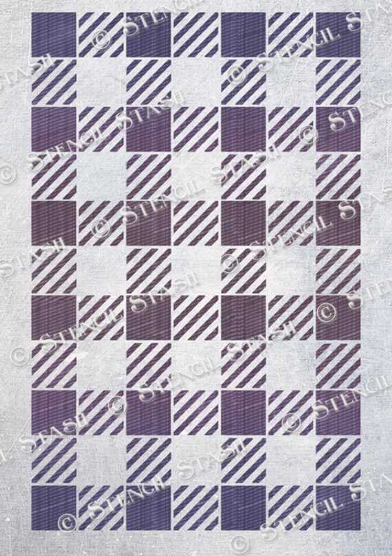 STENCIL 'buffalo Check' Pattern Stripe Furniture - Etsy India