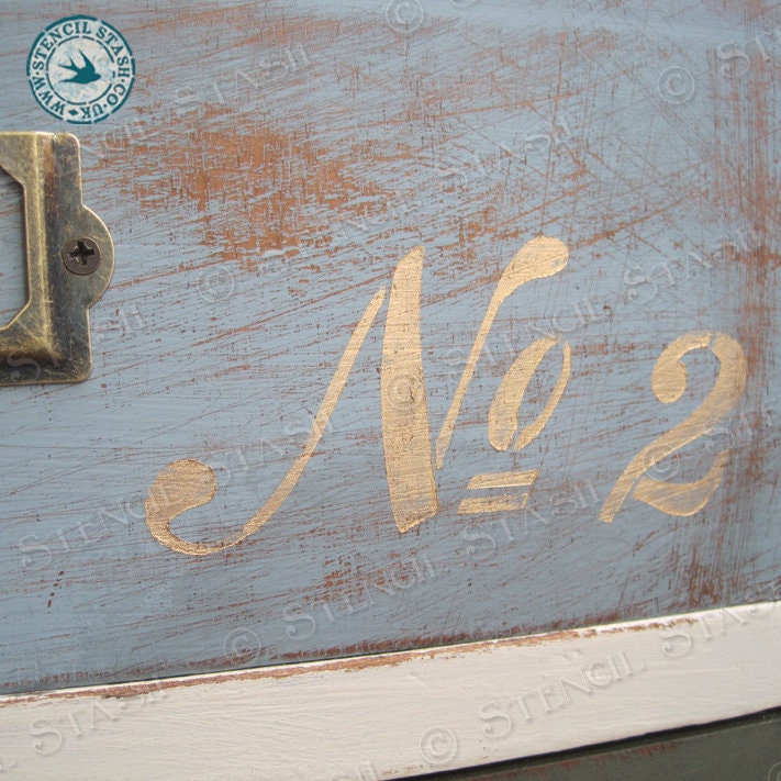 STENCIL 'numbers French' 5 Sizes Vintage Chic - Etsy