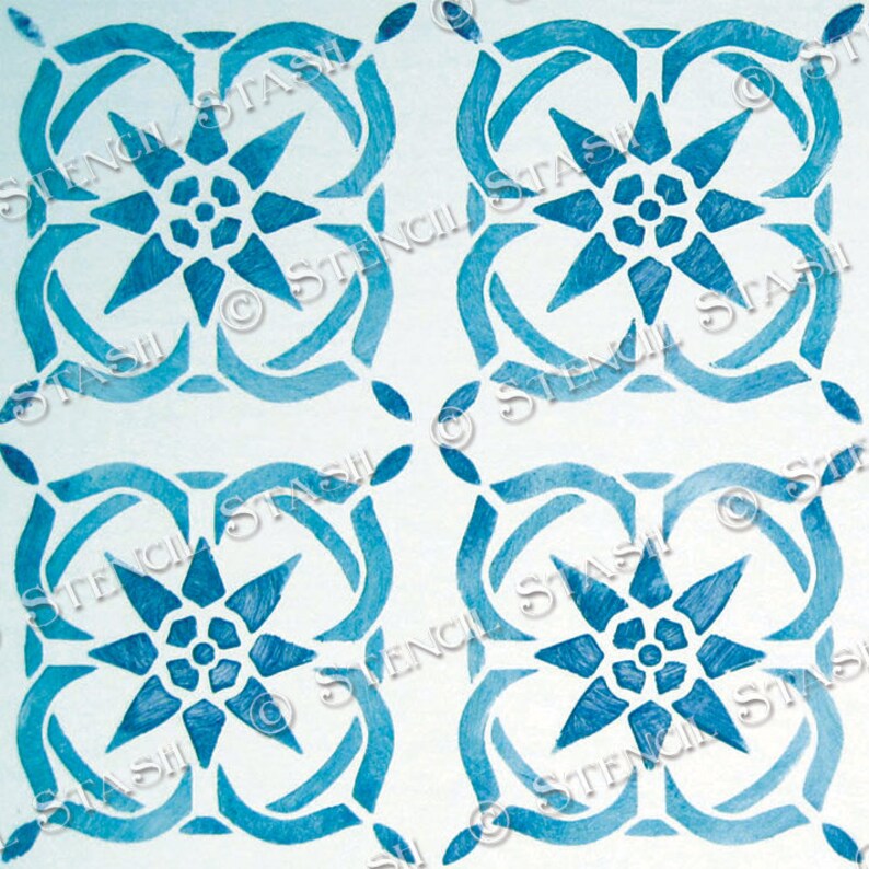 STENCIL 'tile Meknes' 4 Sizes, Moroccan, Furniture, Wall, Floor ...