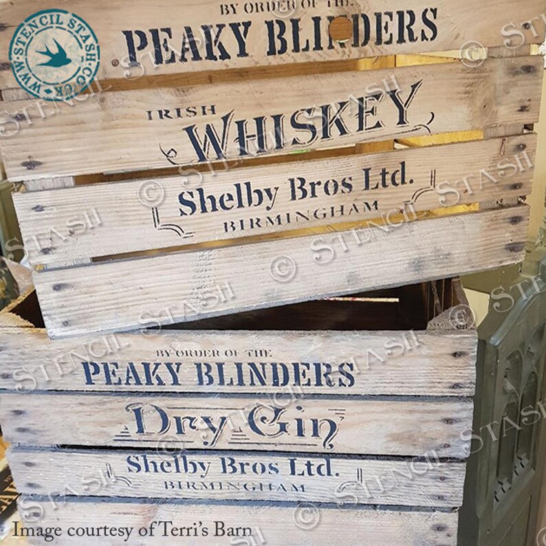 STENCIL 'peaky Blinders Crate Panels' Set English - Etsy