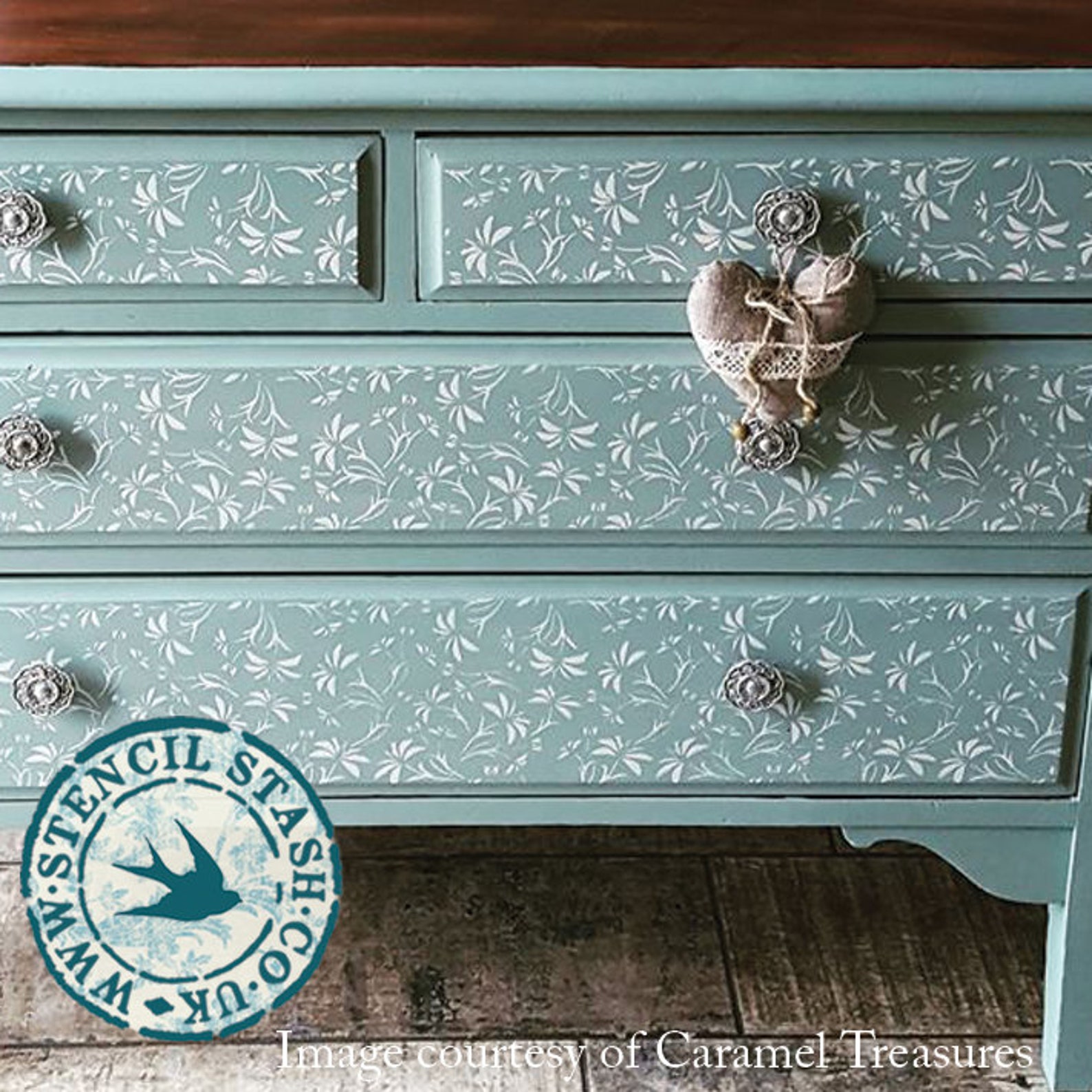 STENCIL 'lace Flower Repeat Pattern' Furniture, Plaster, Home Decor ...