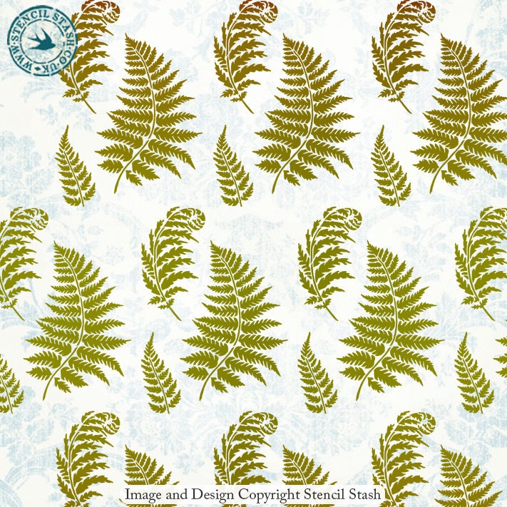 STENCIL 'ferns' Leaves, Create Foliage Designs, Patterns, Furniture ...