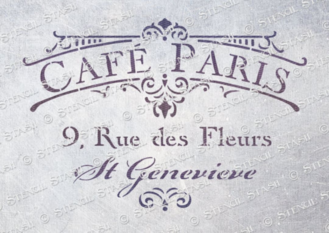 STENCIL 'cafe Paris', Vintage French Script, Furniture, Home Decor ...