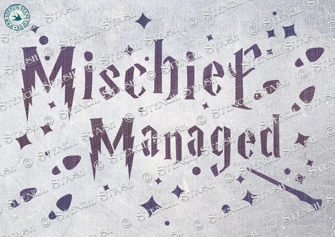 STENCIL 'mischief' Halloween Magic 4 Sizes Home Decor Crafts Spooky ...