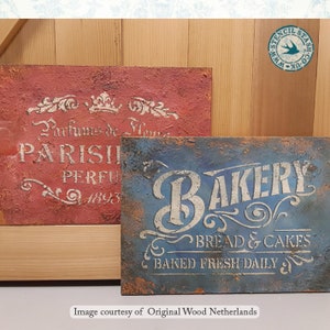 STENCIL 'bakery', Rustic Sign, Cafe, Bread, Cakes, Kitchen, Furniture ...