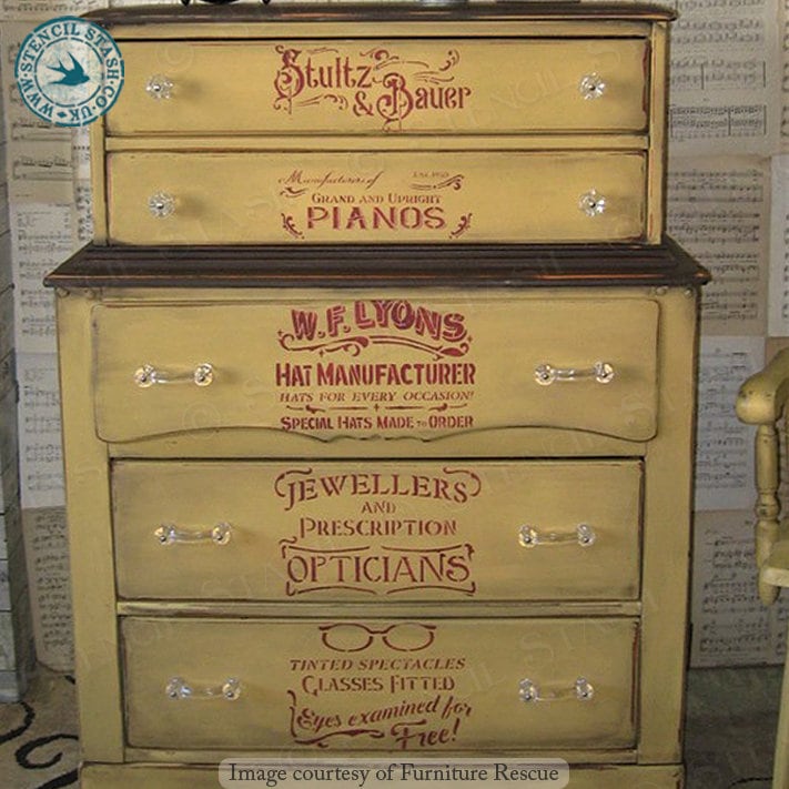 STENCIL 'grand Pianos' Vintage Music Sign Furniture - Etsy