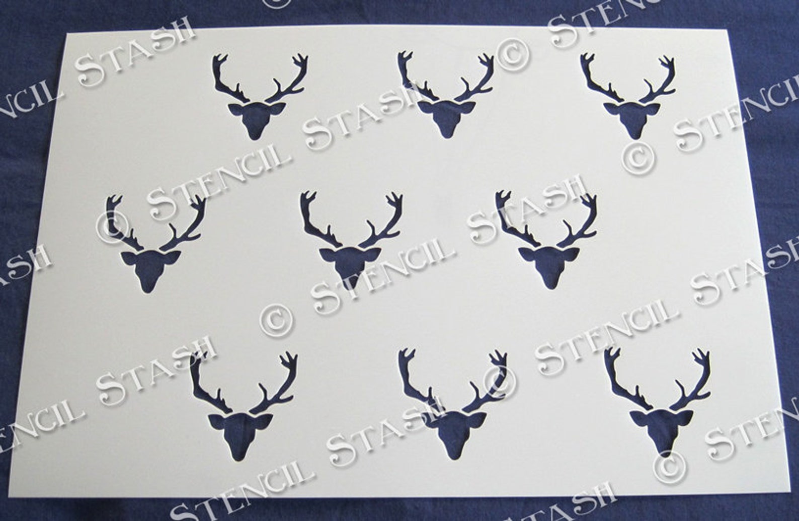 STENCIL 'stag Repeat', Stag Head Pattern, Furniture, Gift Wrap, Wood ...