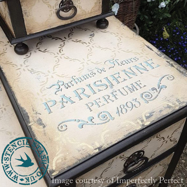 STENCIL 'parisienne Perfume' Vintage French Script - Etsy