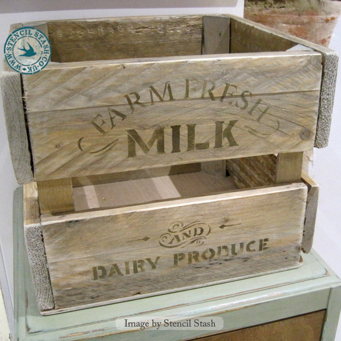 STENCIL 'farm Fresh Milk', Rustic Sign, Country, Dairy, Furniture ...